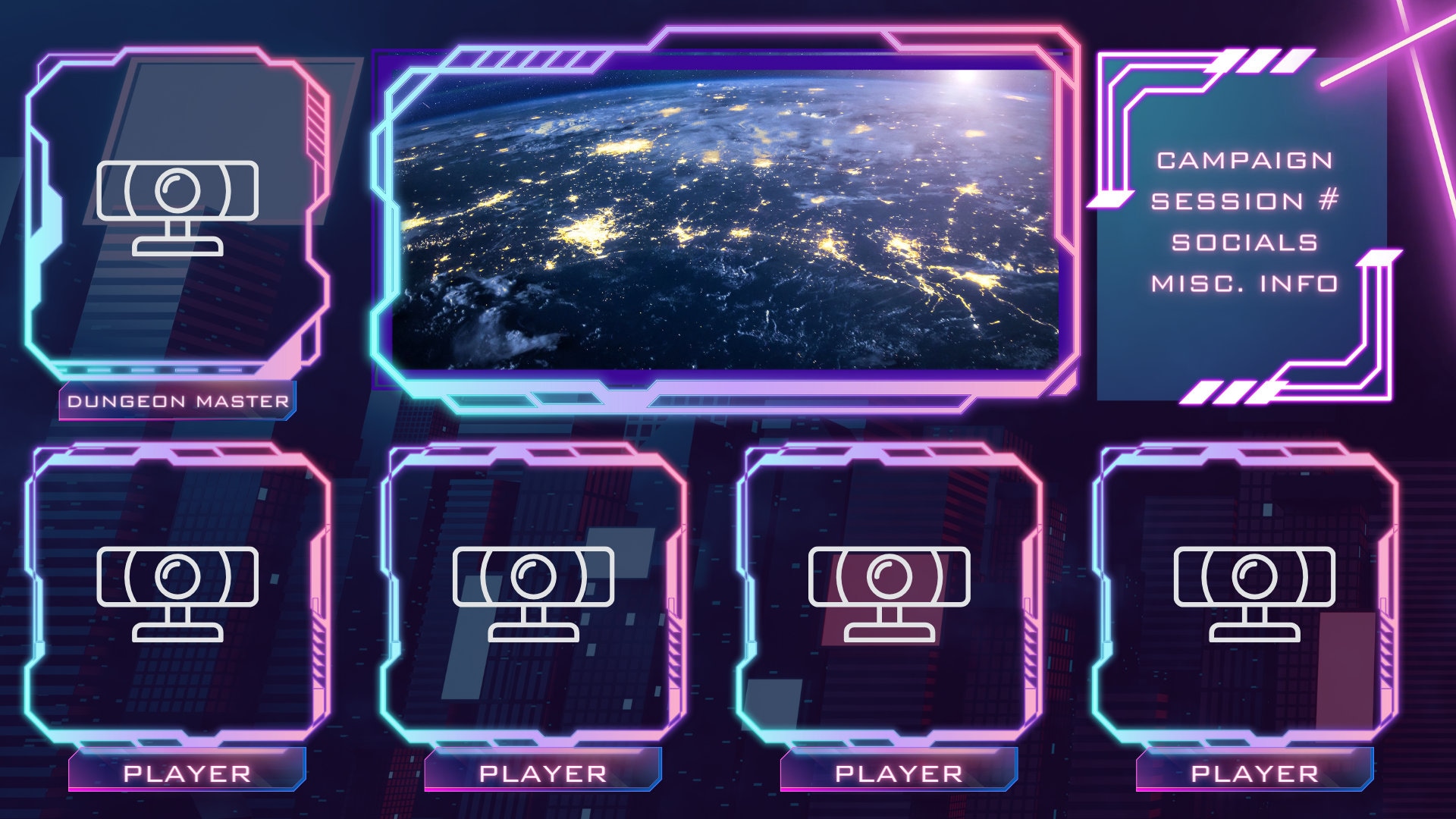 Dnd or TTRPG Neon | Cyber| Punk | Futuristic Livestream Overlay for ...