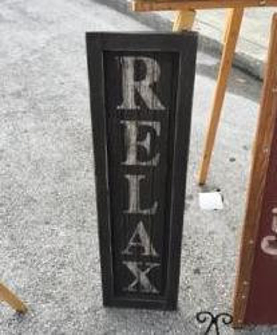 Vintage Look Distressed Relax Sign/edged Black and White - Etsy