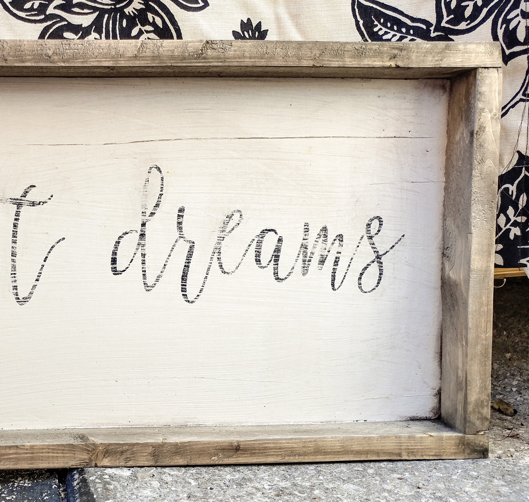 Cottage rustic look and distressed Sweet Dreams wood trimmed | Etsy