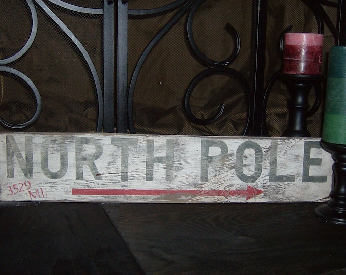 Rustic North Pole Christmas Sign/holiday Decor - Etsy