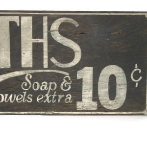 Rustic Bathroom Sign....bath for 10 Cents/bathroom Decor/distressed ...