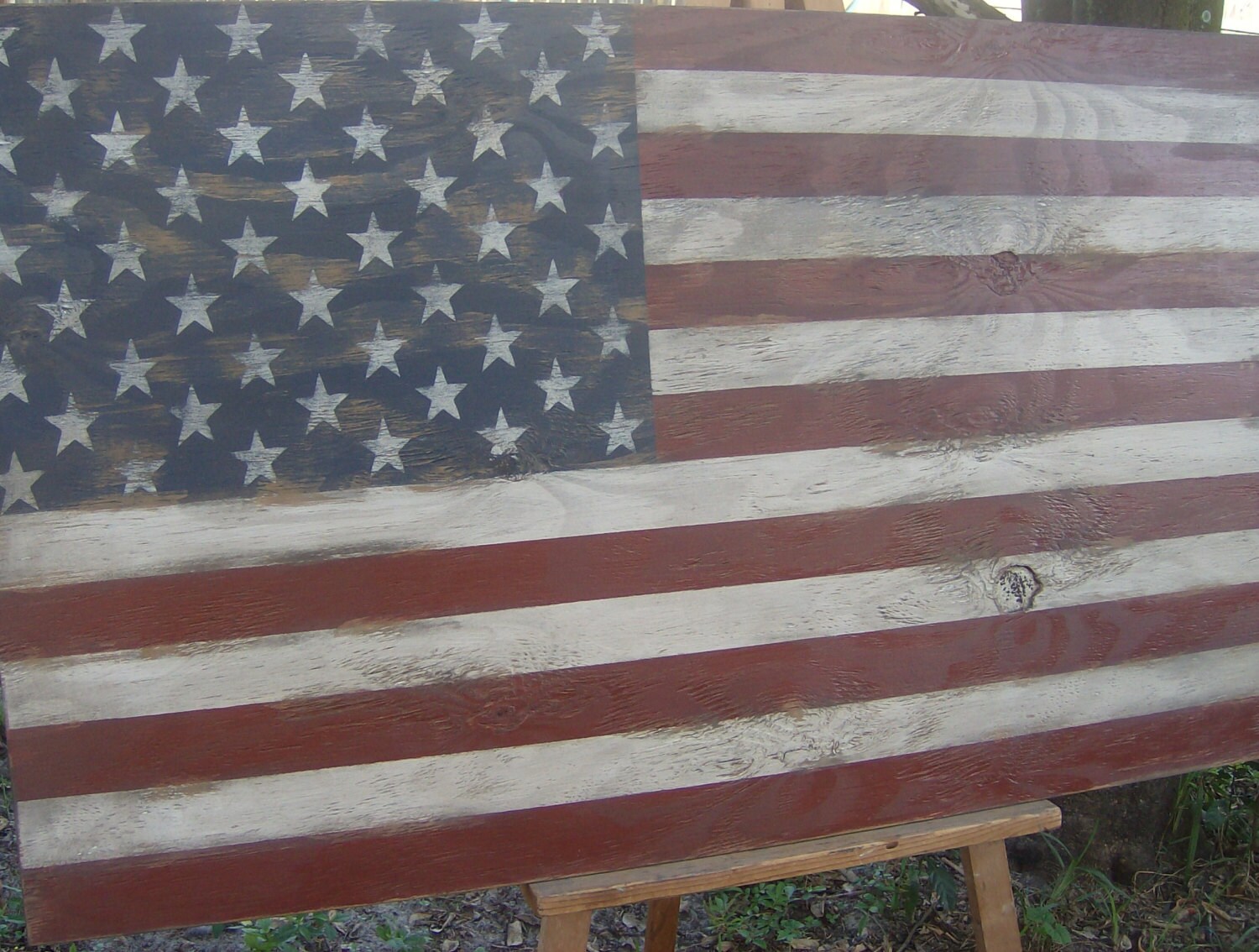 Distressed American Flag Wall Decor 32/patriotic/red - Etsy
