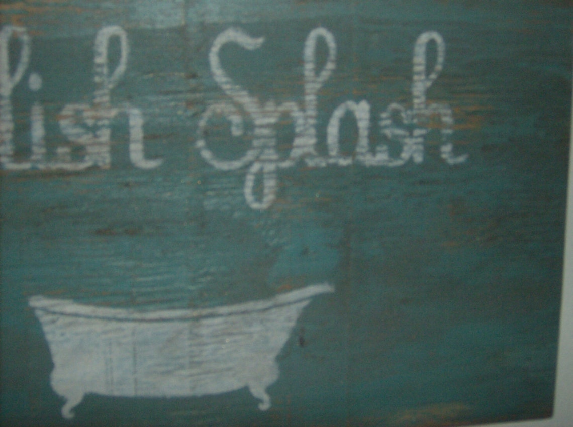 Vintage Look and Distressed Bathroom Sign....splish Splash/bathroom ...