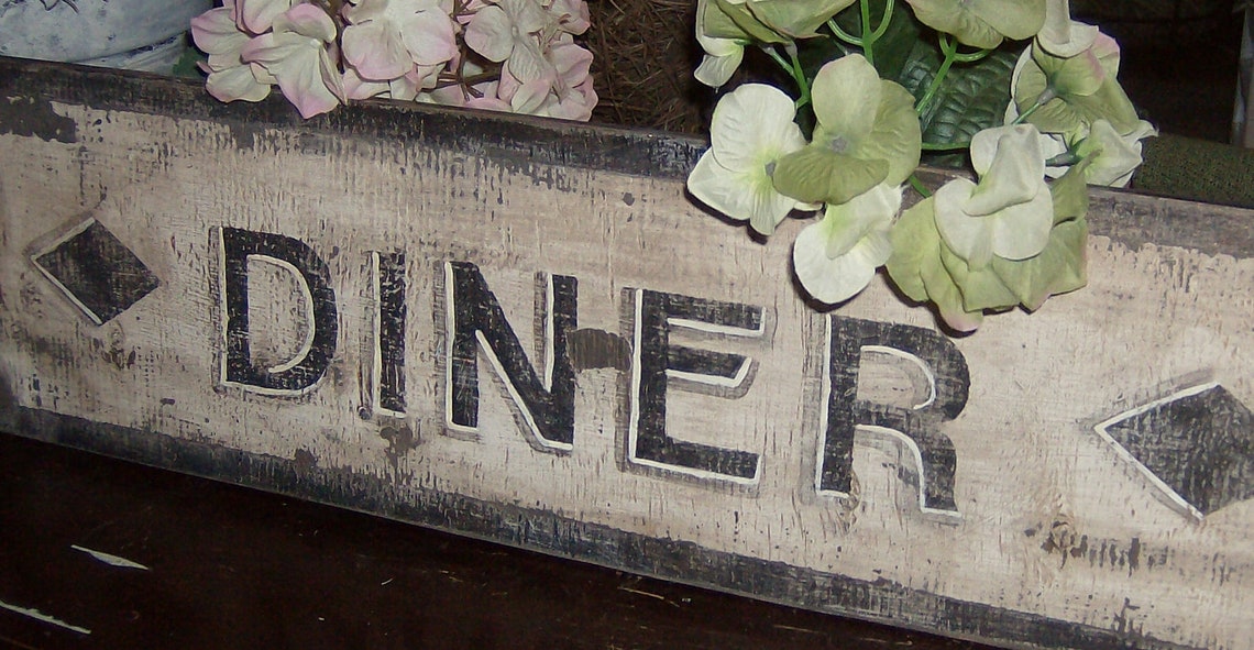 Distressed Diner Sign - Etsy
