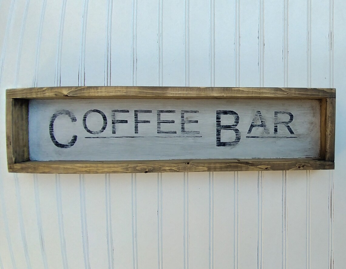 Rustic Coffee Bar Sign/kitchen/farmhouse Decor/tea/kitchen/shabby - Etsy