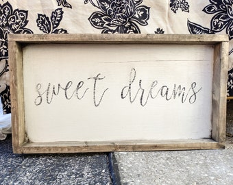 Wood Sign | Sweet Dreams | Farmhouse Style | Rustic Home Decor | Mini ...