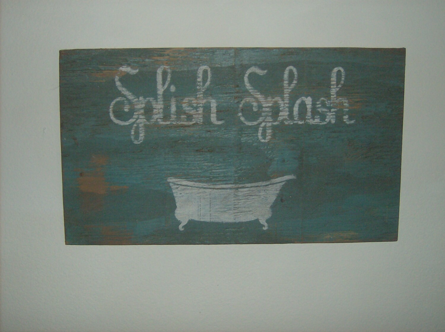 Vintage Look and Distressed Bathroom Sign....splish Splash/bathroom ...