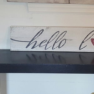 Rustic Hello Love Sign/hugs and Kisses/love/bedroom Decor - Etsy