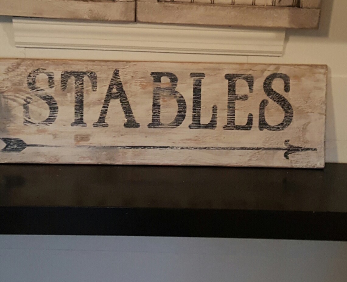 Rustic stables sign/equestrian /horse/barn | Etsy
