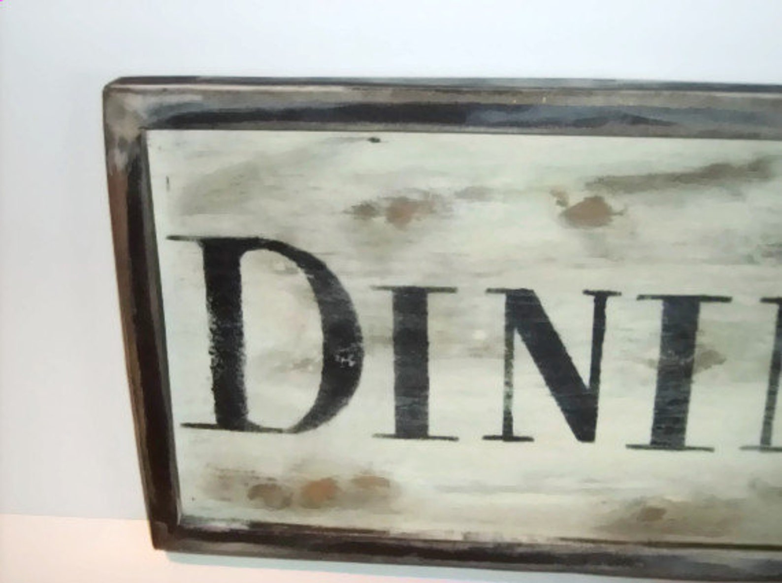 Vintage Look and Distressed Dining Room Sign With Wood Framed Edge - Etsy