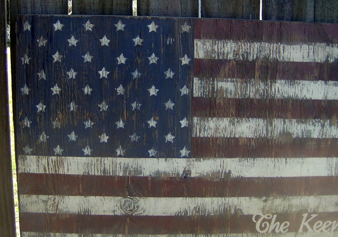Rustic Personalized American Flag Family plaque/Americana | Etsy