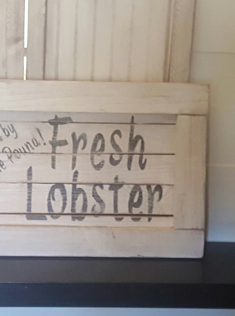 Vintage Look Fresh Lobster Sign in Black and White/kitchen Decor ...