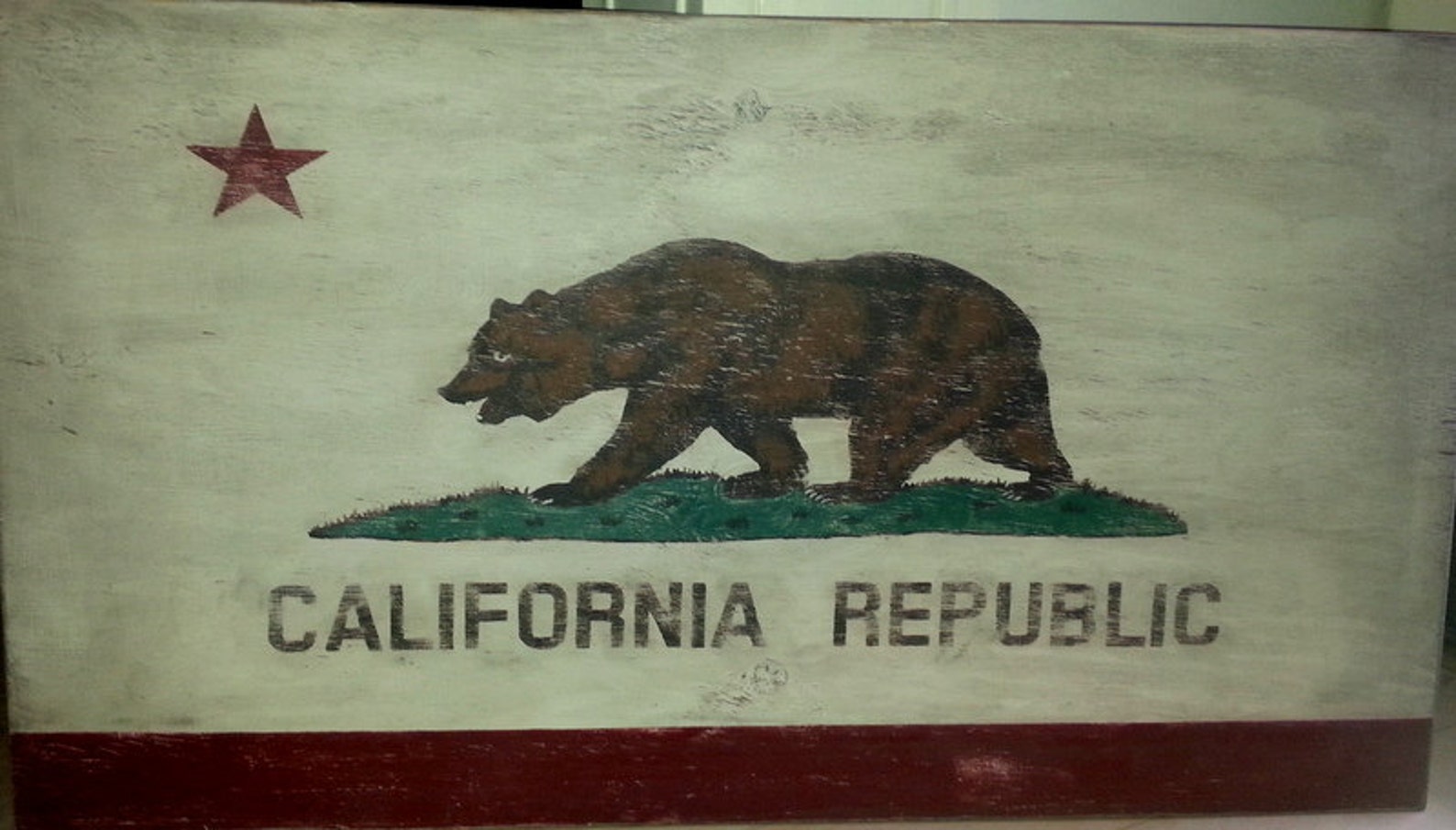 Distressed California Flag Wall Decor-36.5 X - Etsy