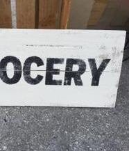 Distressed rustic and vintage look grocery sign/white | Etsy