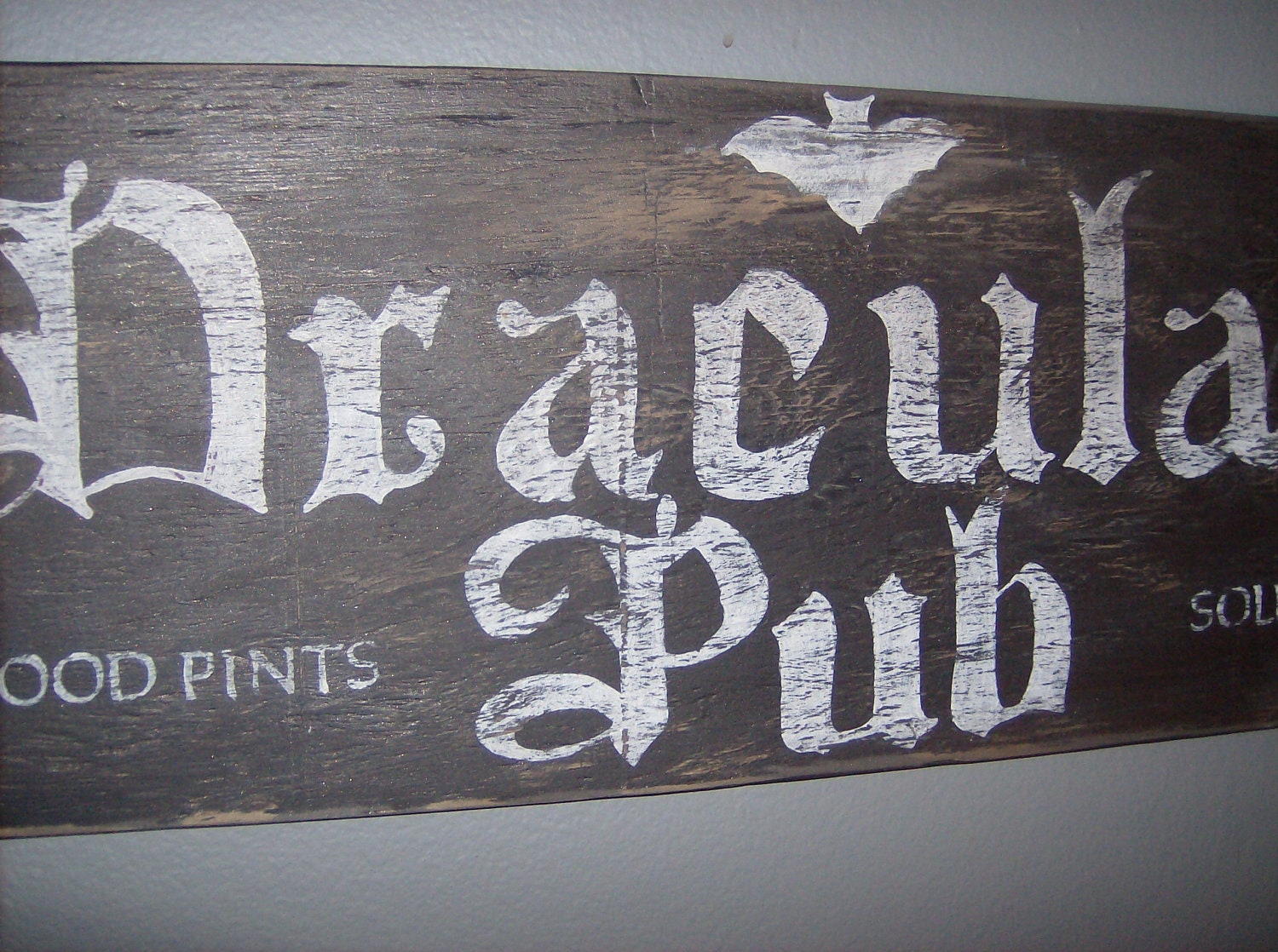 Distressed Draculas Pub Halloween Sign | Etsy