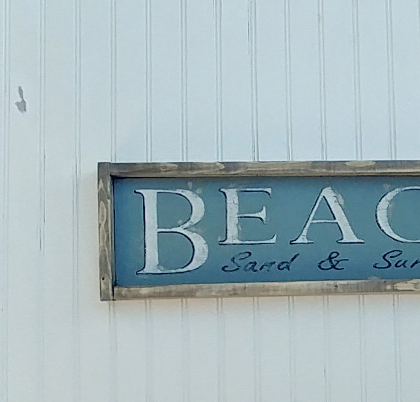 Rustic Cottage Beach Sand and Surf Wood Trimmed Sign/lake/seaside ...