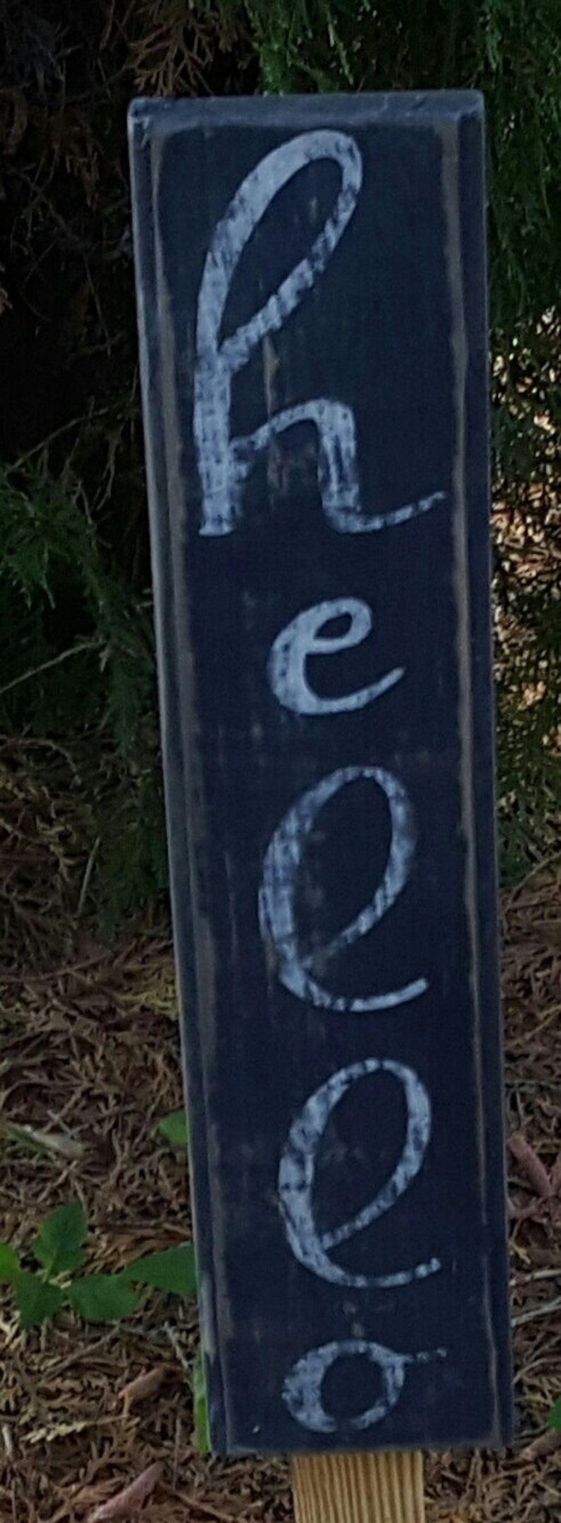 Distressed Vintage Look Hello Sign With Attached Stake/white - Etsy