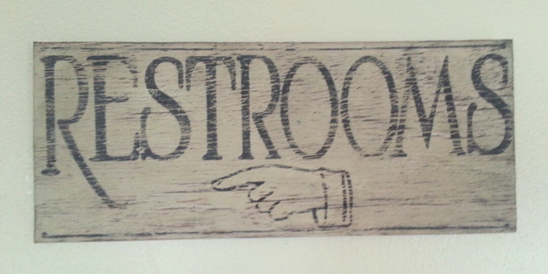 Vintage Look and Distressed Bathroom Sign/restroom Directional Sign - Etsy