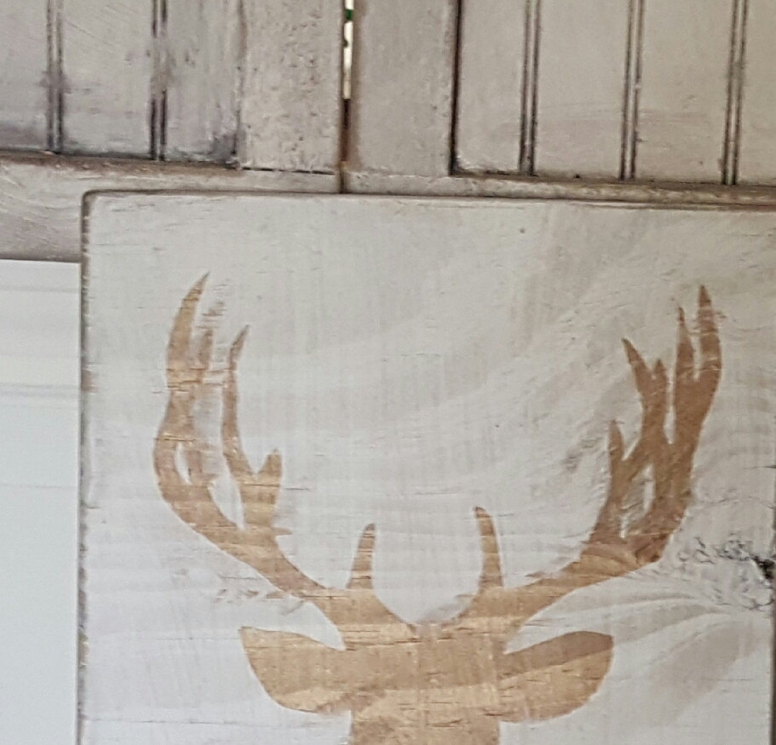Rustic Deer head sign/gold/wall decor/living room decor | Etsy