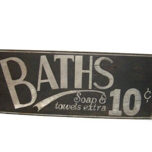 Rustic Bathroom Sign....bath for 10 Cents/bathroom Decor/distressed ...