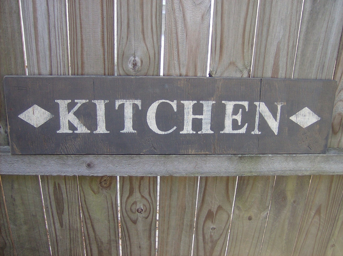 Distressed Kitchen Wall Sign - Etsy