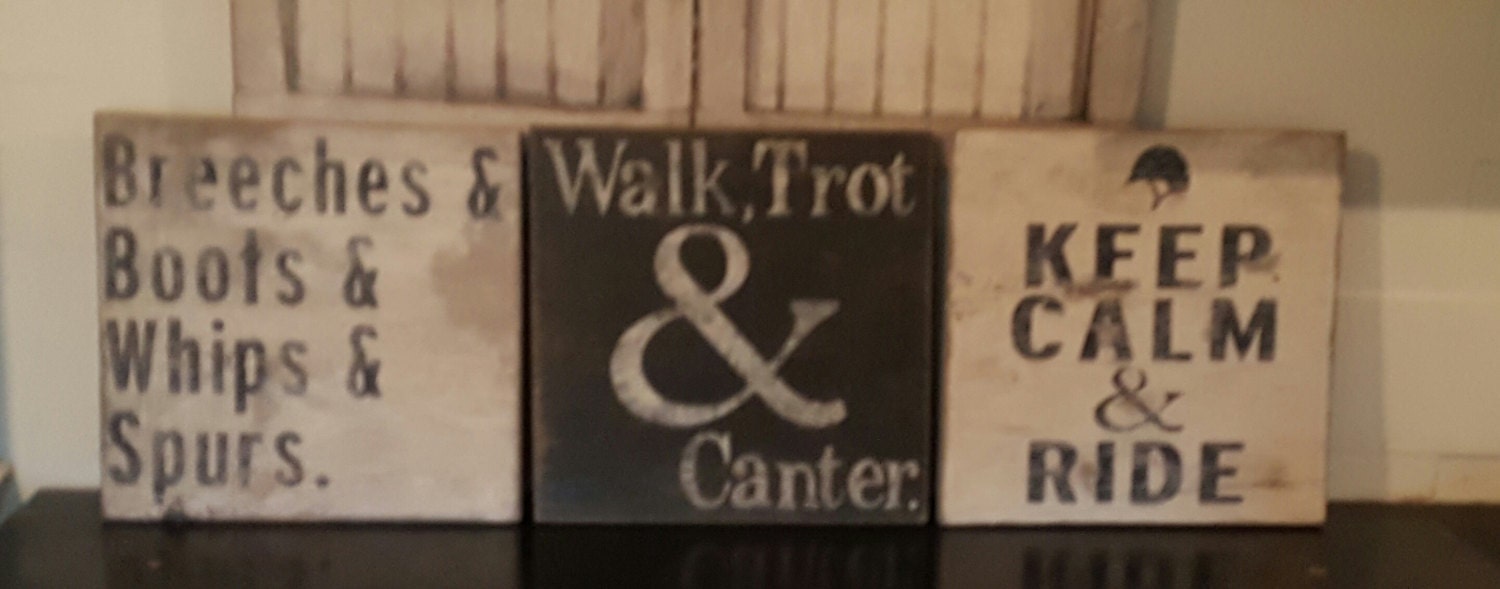 Rustic 3 piece set of riding signs/Equestrian /horseback | Etsy