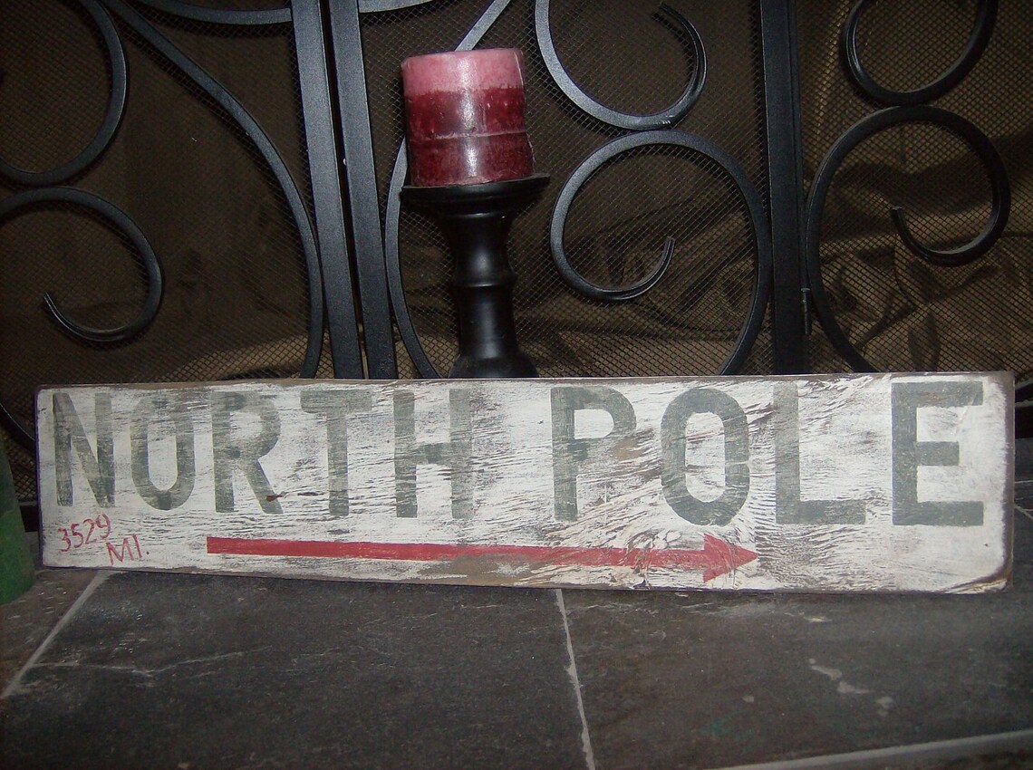 Rustic North Pole Christmas Sign/holiday Decor - Etsy