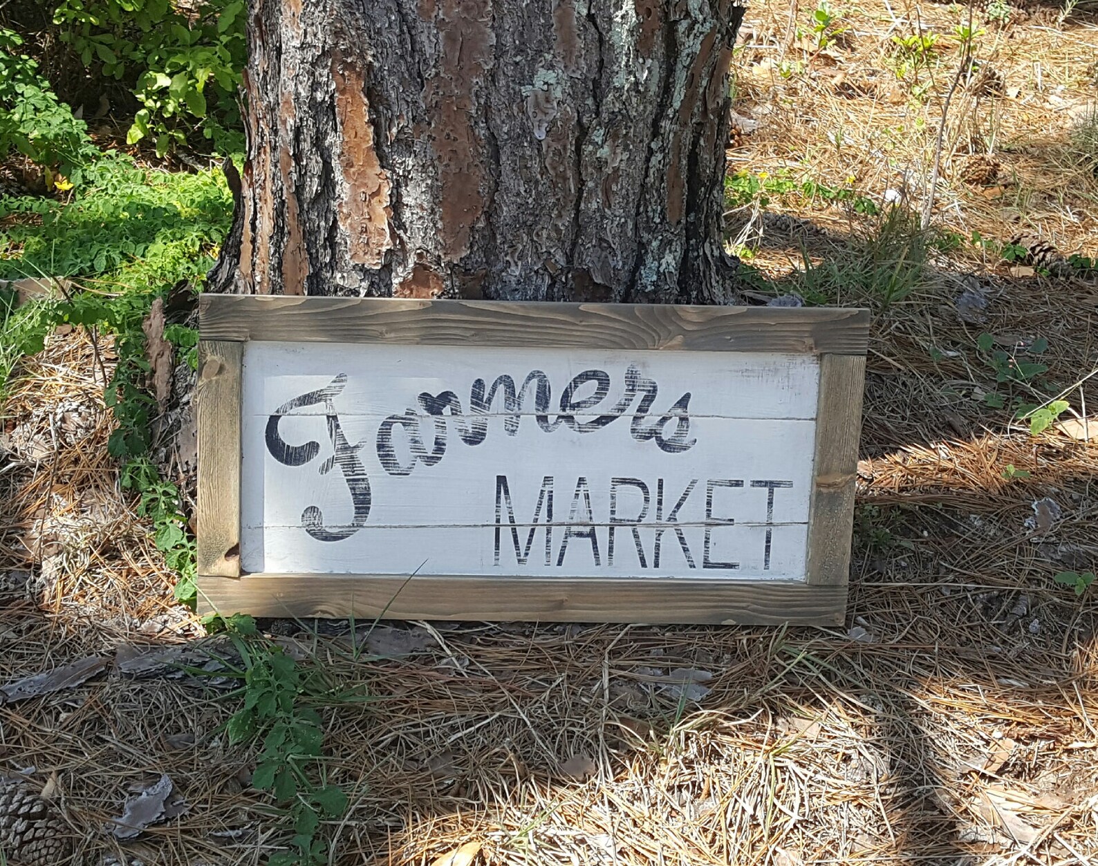 Rustic Farmers Market Sign with natural wood | Etsy