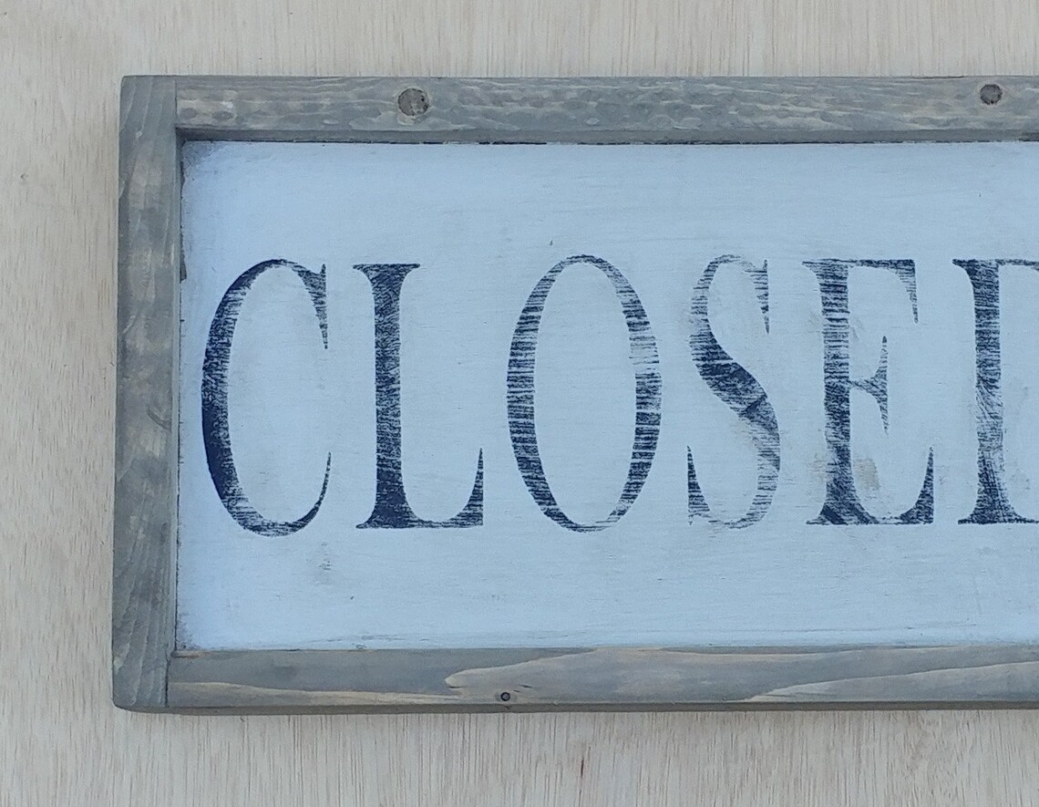 Rustic Cottage Open/closed Reversible Wood Trimmed Sign/business ...