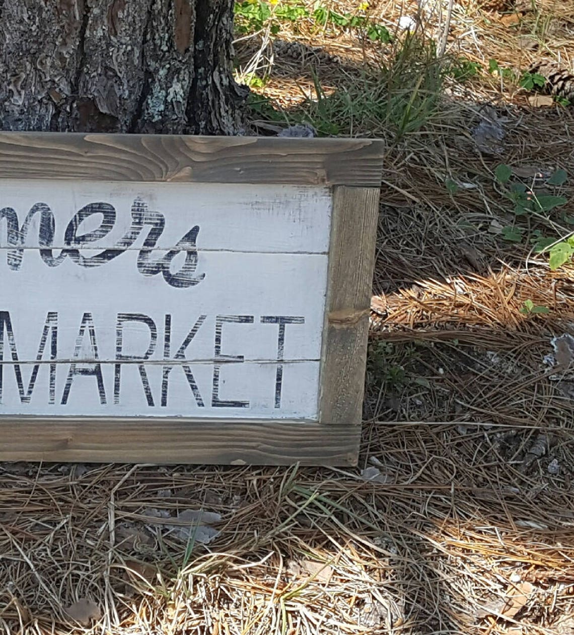 Rustic Farmers Market Sign with natural wood | Etsy