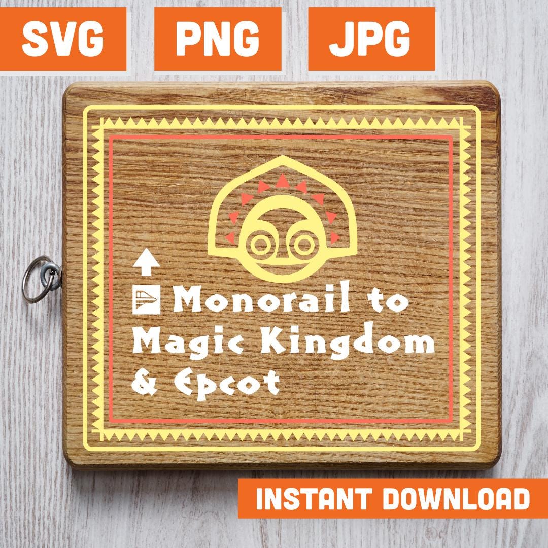 Polynesian Monorail Sign SVG, Retro Disney Resort Sign SVG, Tiki ...