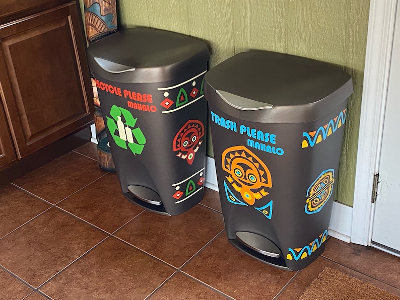 Polynesian Trash Can SVG Files - Etsy