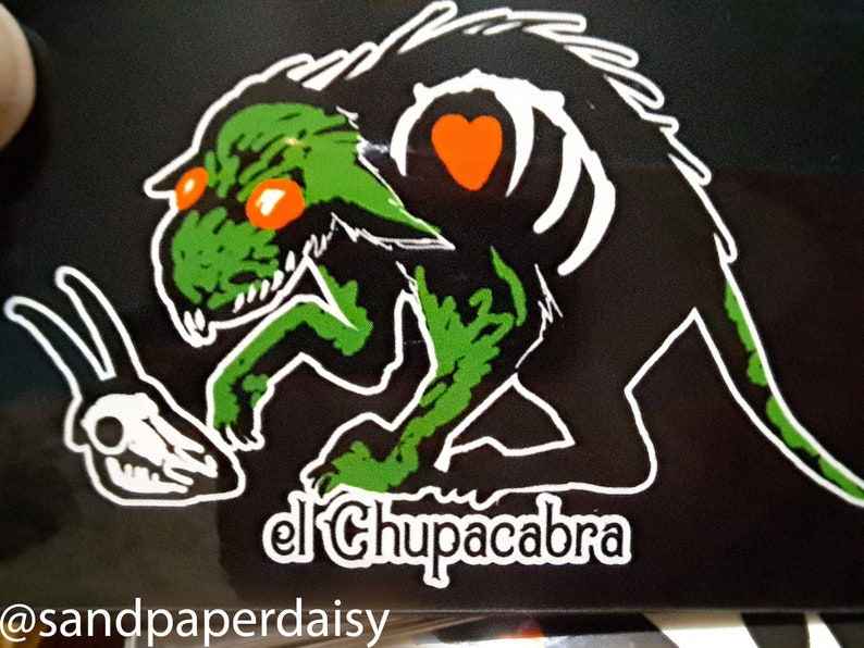 EL CHUPACABRA Sticker 3x2in Vinyl Spooky Goatsucker Monster Cryptid ...