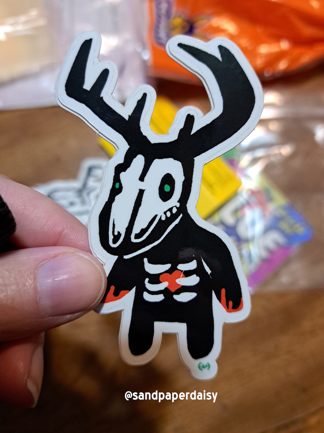 Wendigo Sticker 3.5x2in Vinyl Diecut Cute Baby Bae Buddy Heart ...
