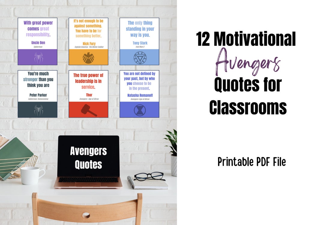 Superhero Motivational Posters | Avengers PDF Printable | Movie Quotes ...