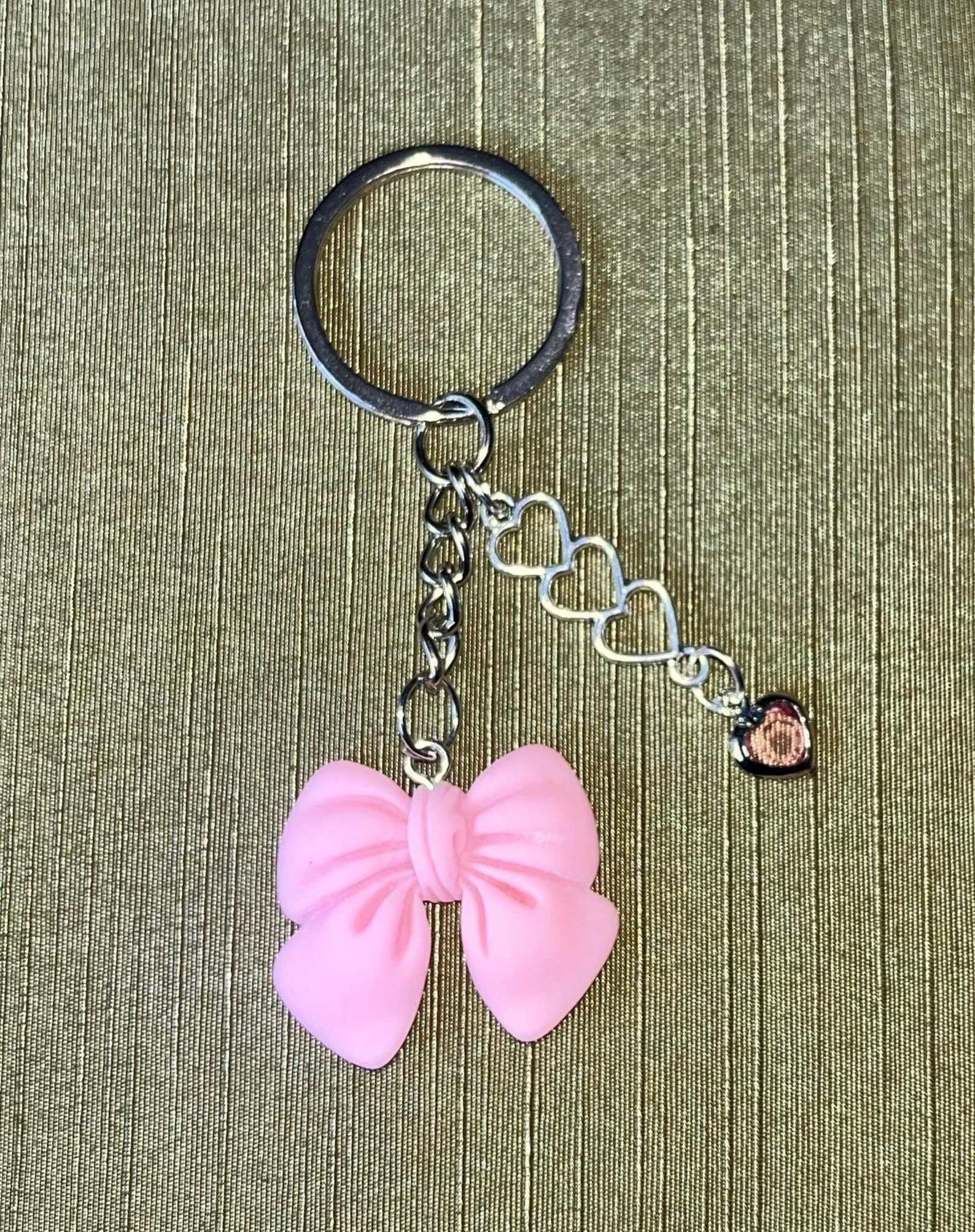 Pink Coquette Bow Keychain - Etsy