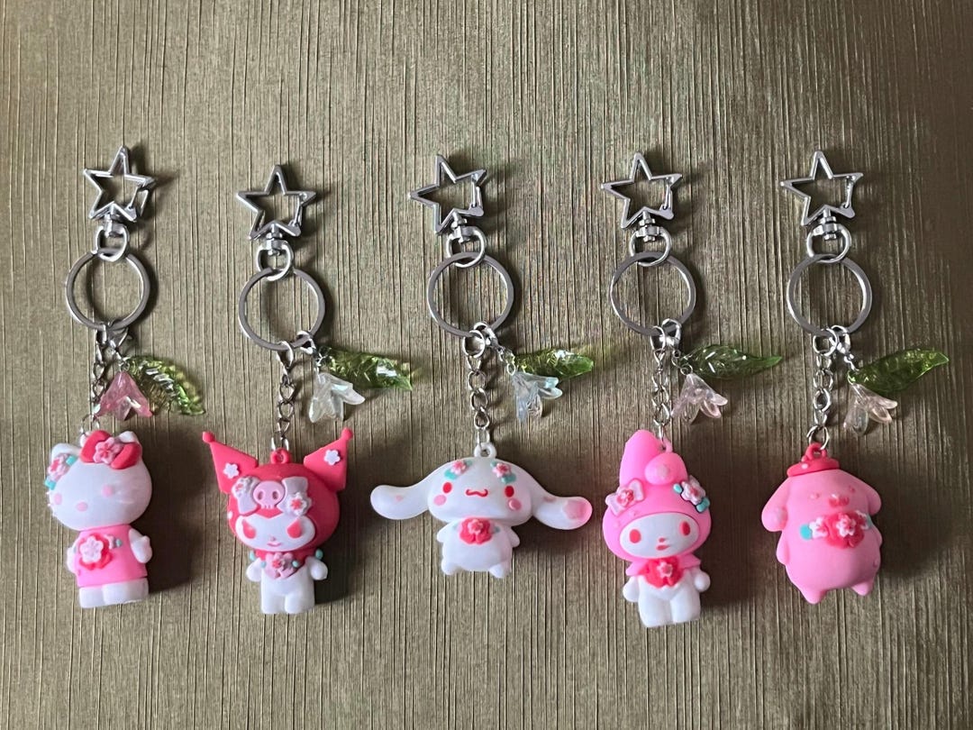 Hello Kitty Kawaii Sanrio Character Keychains - Etsy