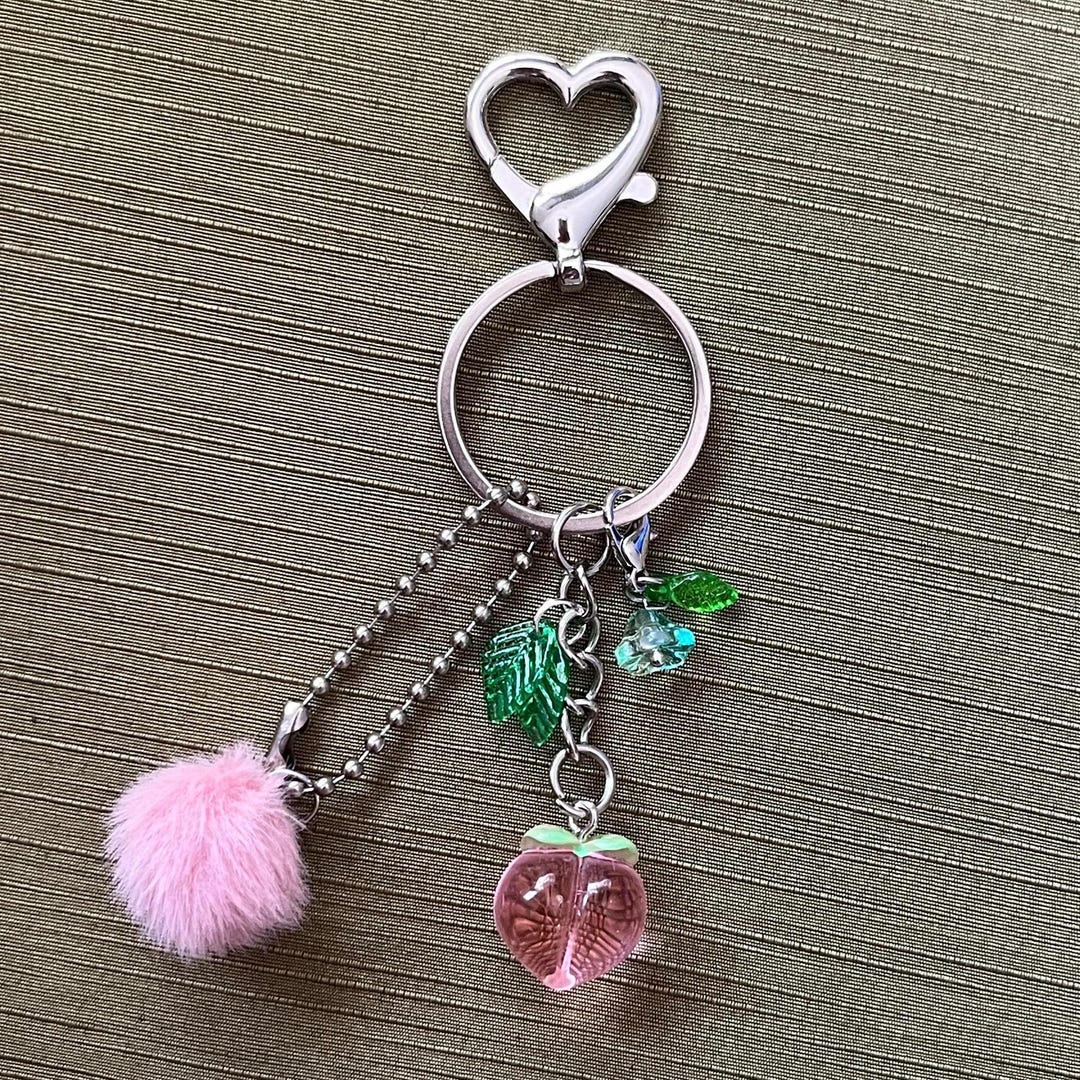 Peachy Keen Keychain - Peach Bag Charm - Etsy