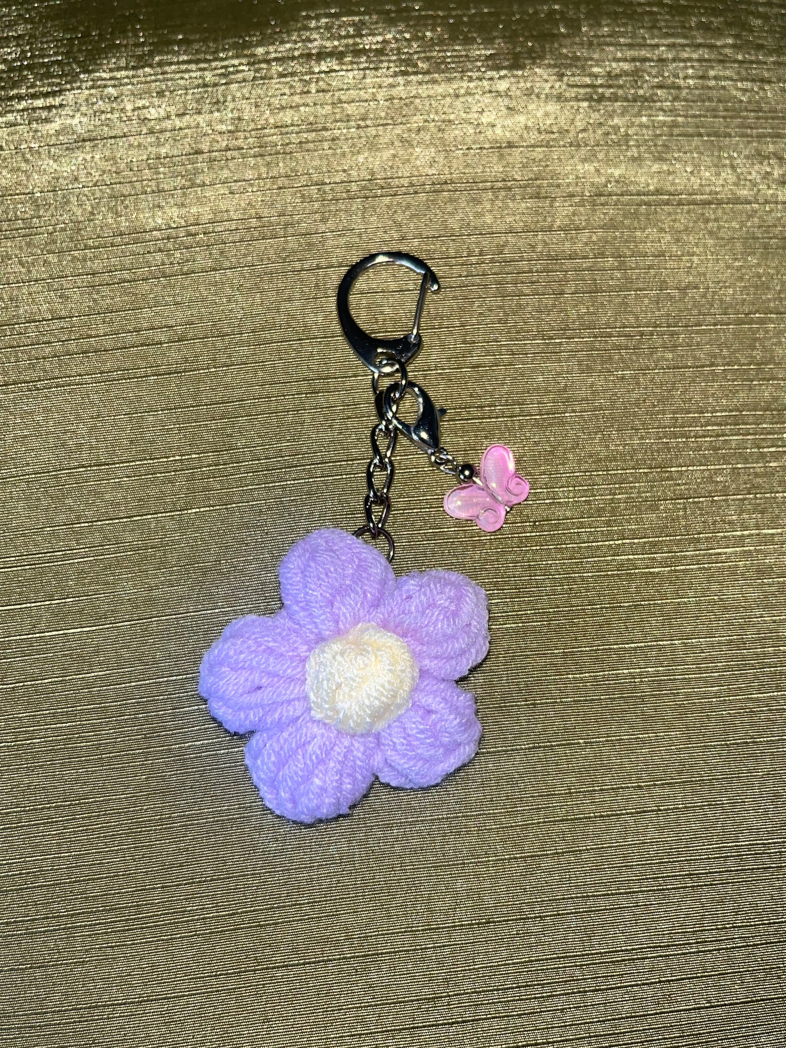 Purple Daisy Crochet Keychain - Etsy