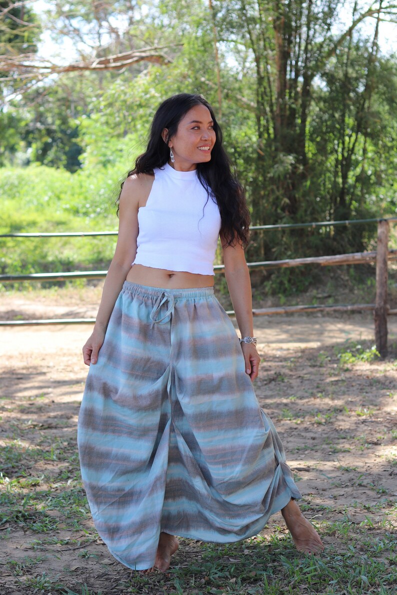 Funky Skirt / Boho Skirt / Long Skirt / Lanna Material / | Etsy
