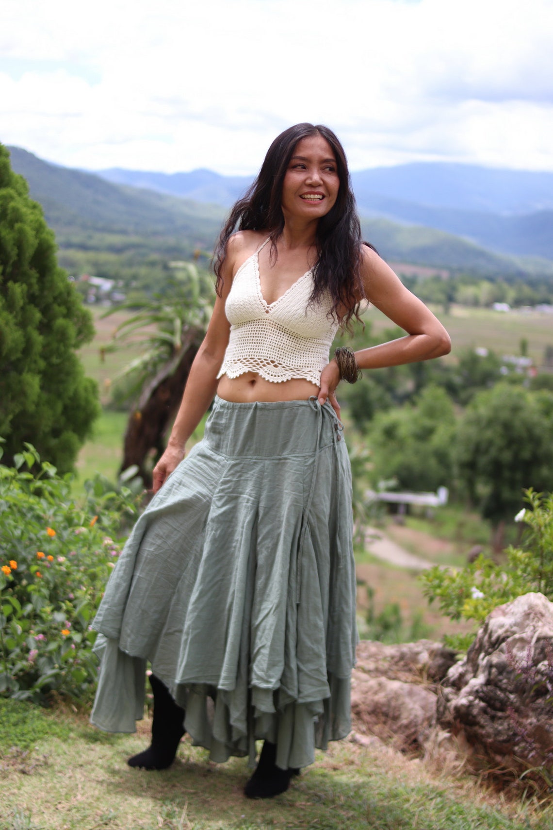 Boho Skirt / Long Skirt / Pixie Skirt / Bohemian Skirt / Maxi - Etsy