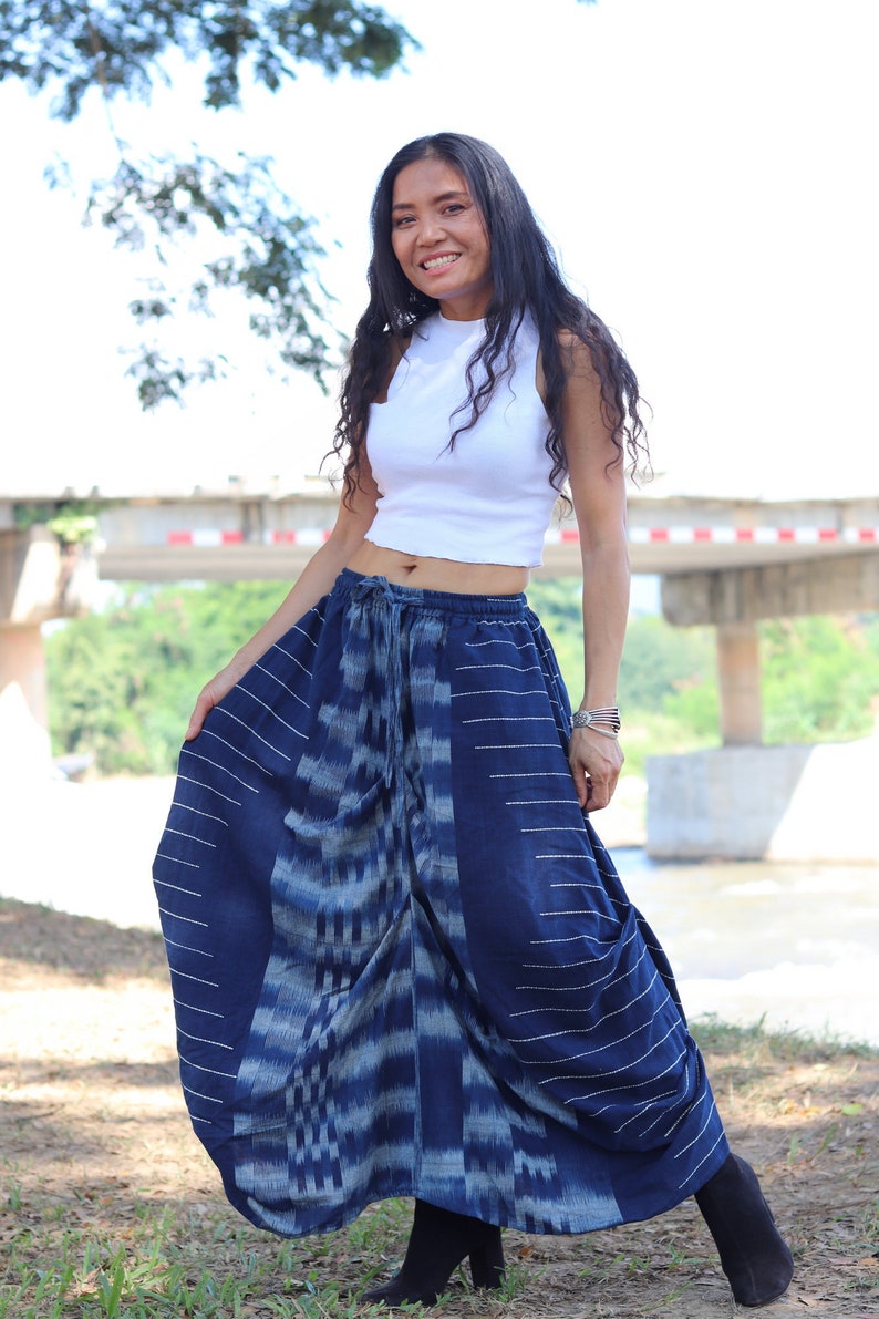 Funky Skirt / Boho Skirt / Long Skirt / Lanna Material / | Etsy