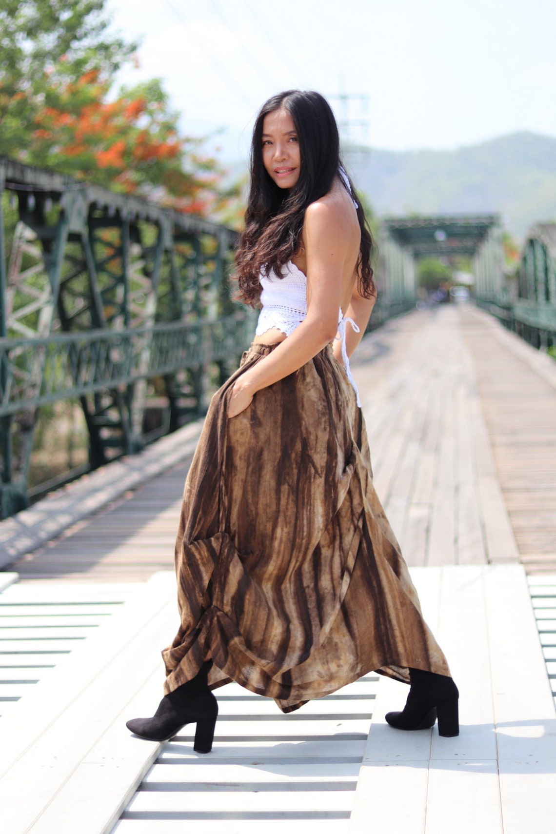 Funky Skirt / Boho Skirt / Long Skirt / Batik Material / - Etsy