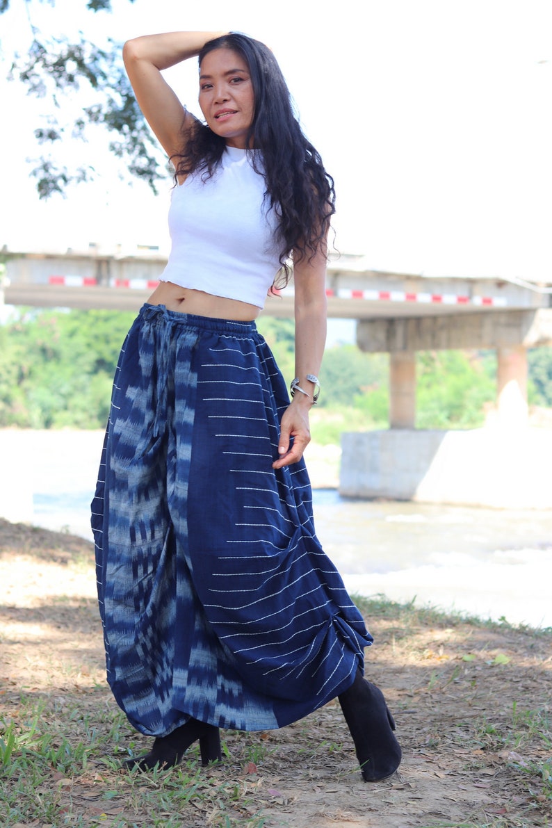 Funky Skirt / Boho Skirt / Long Skirt / Lanna Material / | Etsy