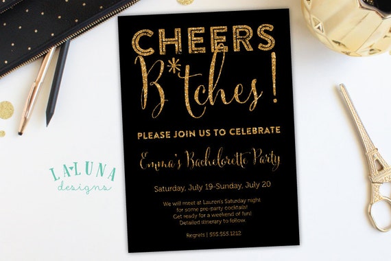 Items Similar To Bachelorette Party Invitation Glitter Bachelorette