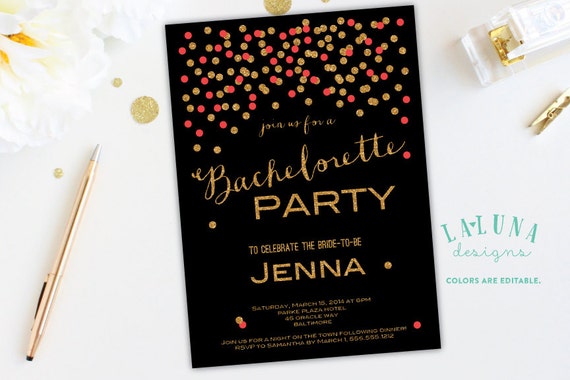 Items Similar To Bachelorette Invitation Glitter Bachelorette
