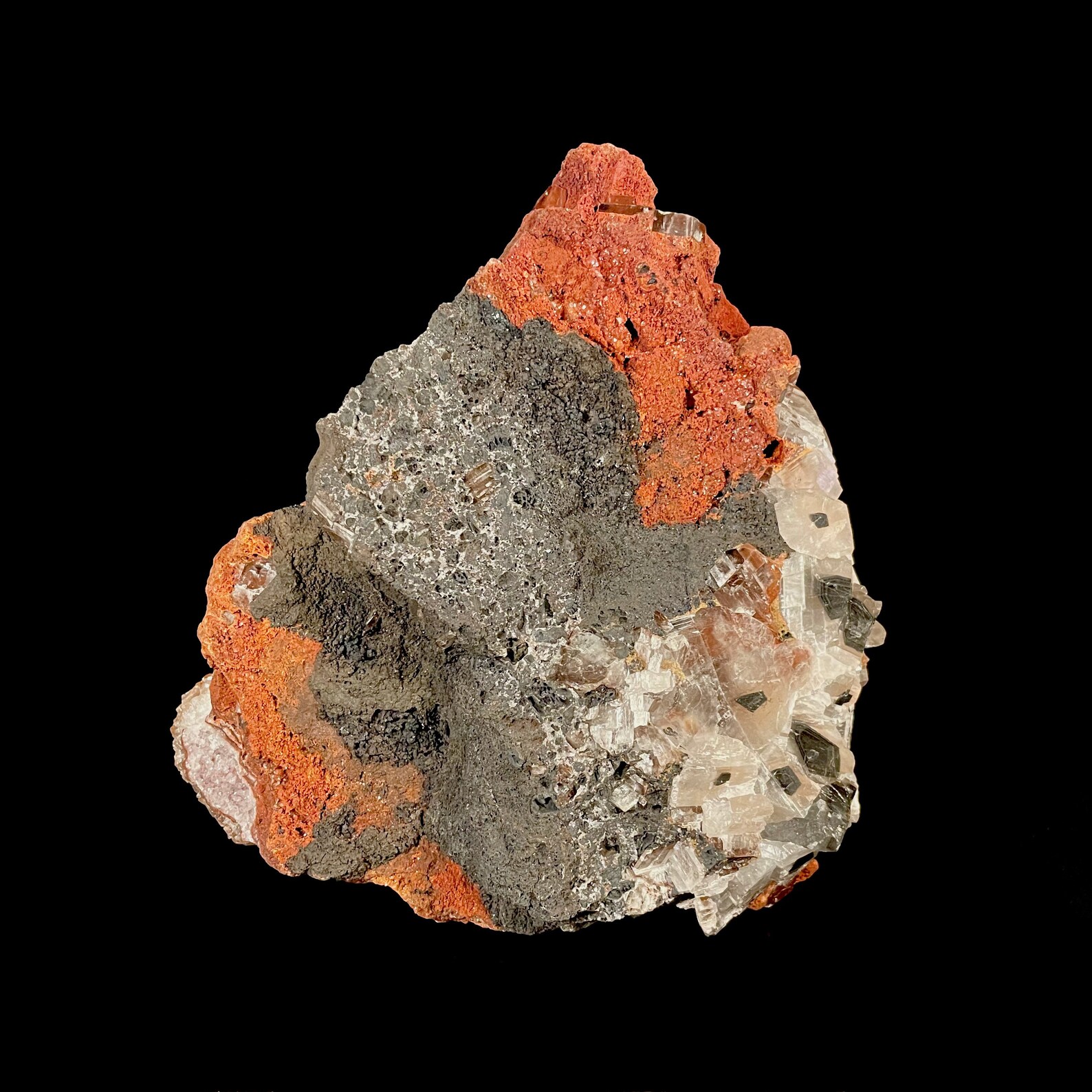 Classic Red Hematite Included Calcite Plate From Santa Eulalia, Mexico ...