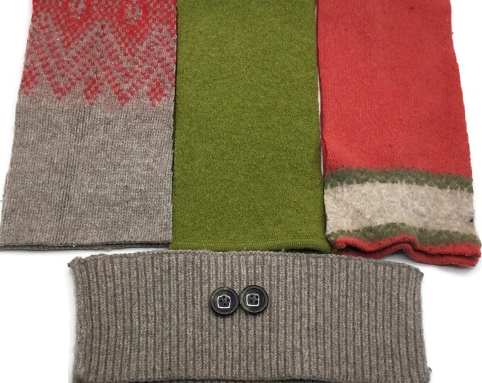 Upcycled Felted Wool Sweater Fabric for Crafting * Mitten Kit - Etsy