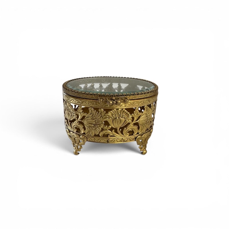 Antique Gold Box With Lid - Etsy
