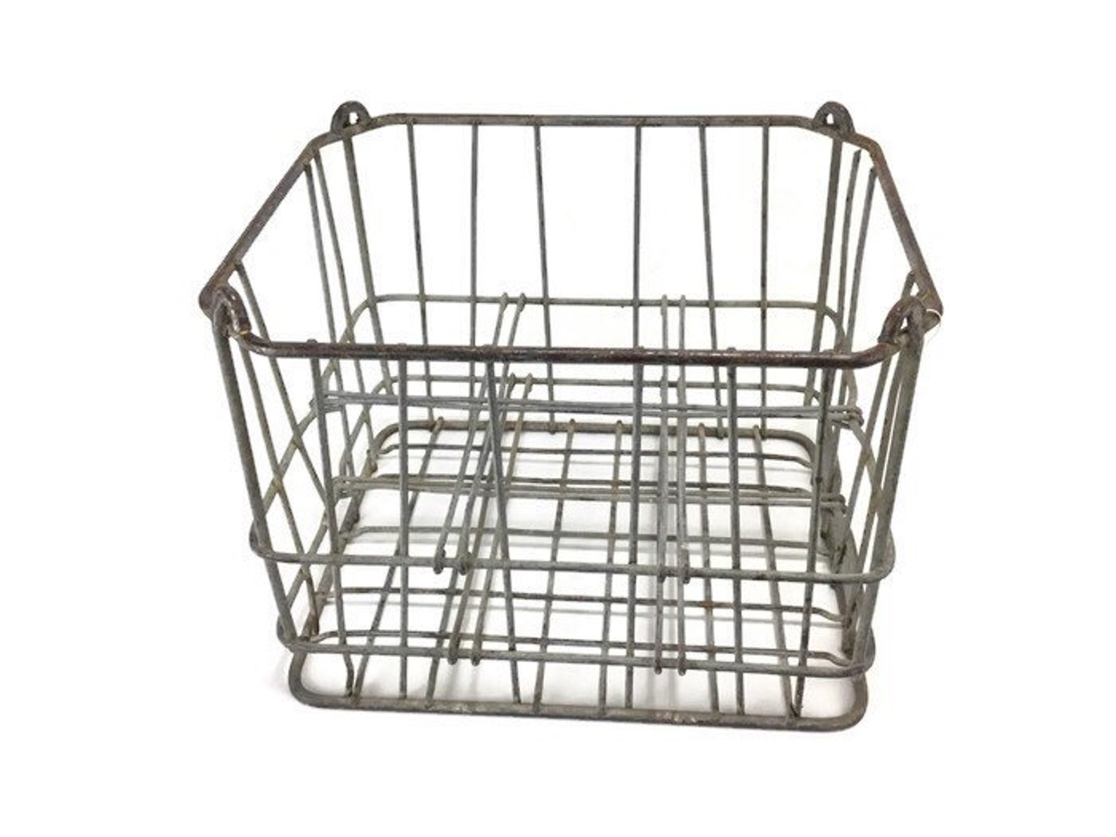 Vintage Wire Milk Crate - Etsy